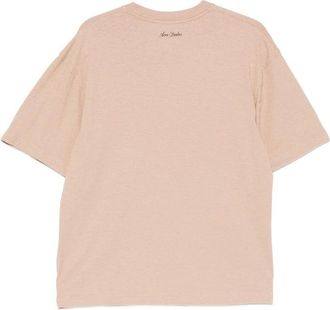 Acne Studios Slogan-Print Cotton-Hemp T-Shirt - Beige