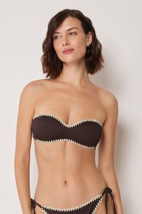 Calzedonia Bandeau-bikinioberteil Bicolor Embroidery Braun