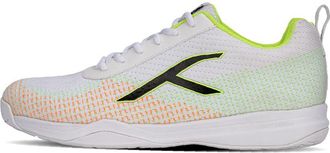 Hundred Unisex Blade Lite Badminton Shoes, White/Lime/Orange/Black, 42 EU