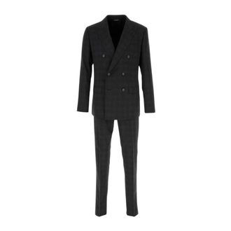 Dolce & Gabbana Karierter Zweireiher-Anzug - - Suits - Herren - Grau - M