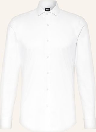 HUGO BOSS Hemd Hank Slim Fit Mit Umschlagmanschette weiss