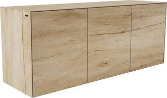 DELIFE Kommode Cuor Keramik Laminam Sabbia Eichefarbig 150 cm 3 T&uuml;ren Schwebend Sideboard