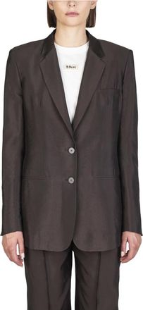 Alysi Femme, Vestes, Brun, Taille: 40 FR Veste en modal simple boutonnage