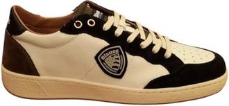 Blauer U.S.A. MURRAY01, Sneakers Low, Chaussures Mode Cuir Unisexe, Blanc et noir., 40 EU