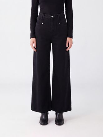 Isabel Marant Jean Lemony &agrave; jambe large en denim de coton