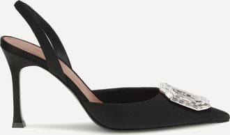 Amina Muaddi Camelia satin Slingback Pumps Female 37.5