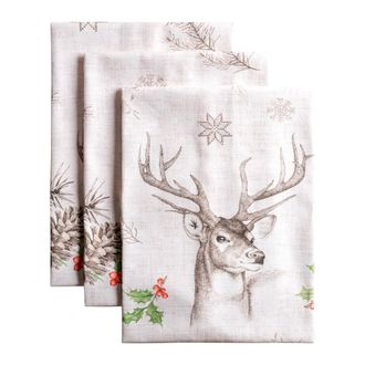 Maison d'Hermine Maison dHermine K&uuml;chenhandt&uuml;cher 3er-Set 100% Baumwolle 70 cm x 50 cm Wiederverwendbare Geschirrt&uuml;cher aus Stoff saugf&auml;hig mit Aufh&auml;ngeschlaufe K&uuml;che 