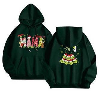 Generic Le Grinch Sweat A Capuche Femme Pulls Deguisement Adulte 2025 Pull Polaire The Noël De Sweatshirts Plaid Hiver Costume Chaud Pyjama Sweet Oversize Noe