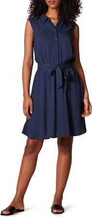 Amazon Essentials Damen Ärmelloses gewebtes Hemdkleid mit lockerer Passform, Marineblau, XXL