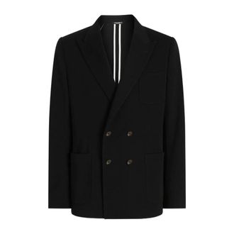 Dolce & Gabbana Gereihter Wollmischungsblazer - - Jackets - Herren - Schwarzk - L