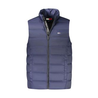 Tommy Hilfiger Homme, Vestes, Bleu, Taille: XL Veste sans Manches en Polyamide Bleu avec Poches