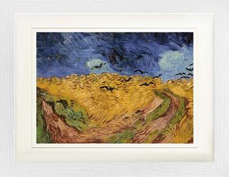 1art1 Vincent Van Gogh Poster Weizenfeld Mit Raben, 1890 Gerahmtes Bild Mit Edlem Passepartout | Wand-Bilder | Im Bilderrahmen 40x30 cm