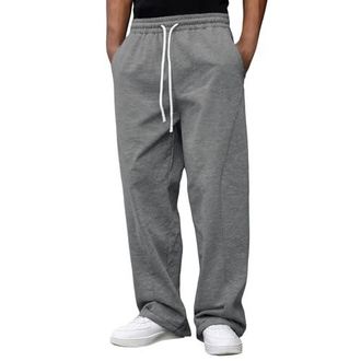 Generic Pantalon de jogging pour homme, taille &eacute;lastique, doublure en polaire, pantalon de surv&ecirc;tement avec poches, pantalon de sport &agrave; jambe large pour la gy