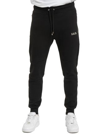 BALR. Herren Sweatpants Q-Series Slim Hose im Jogging-Stil mit Metall-Logo und Taschen mit Rei&szlig;verschluss, schwarz