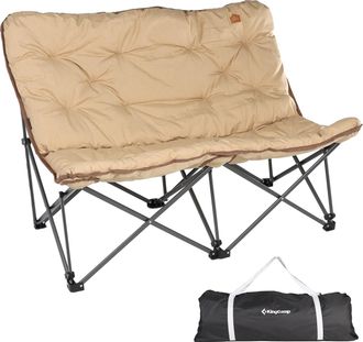 KingCamp Camping Sofa Lindon Relax Doppel Lounge Stuhl 2Personen Faltstuhl Couch beige