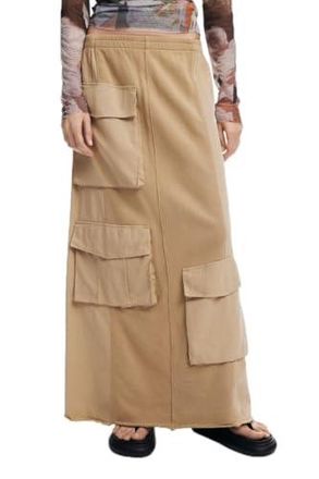 Desigual Femme Longue en Tricot pour Jupe, Marron, S EU