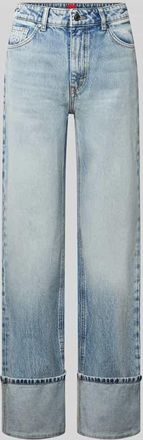 HUGO BOSS Straight Fit Jeans aus reiner Baumwolle