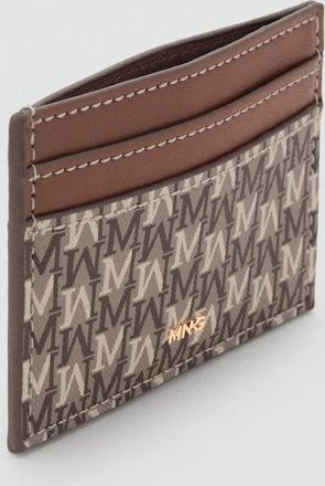 Mango Kartenetui mit Logomuster mittelbraun - Damen - Einheitsgröße - MANGO