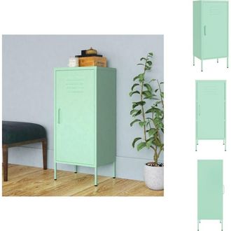 vidaXL Lagerschrank Minzgr&uuml;n 42,5x35x101,5 cm Stahl - Schreibtischregal - Metall Regal - Wohnzimmerm&ouml;bel - Garderobe - Aufbewahrungsschrank