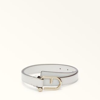 Furla Nuvola Angen&auml;hter G&uuml;rtel Marshmallow Wei&szlig; Claris Lux-kalbsleder Mit Intarsie Damen