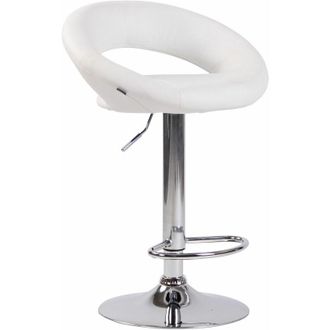 Clp Tabouret de bar Olinda en similicuir Blanc Chrome
