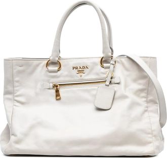 Prada Hobo Bags - Soft Calf Satchel - Gr. unisize - in Wei&szlig; - f&uuml;r Damen