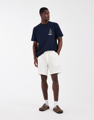 Tommy Hilfiger Leinen-Shorts in Creme-Wei&szlig;