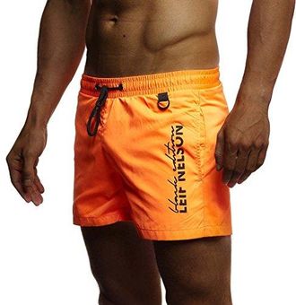 LEIF NELSON LN-9215 Short de bain - Orange - XXL