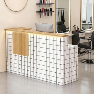 Generic Empfangstheke mit LED-Beleuchtung Empfangstheke mit abschlie&szlig;baren Schubladen Stauraum und Tastaturablage Ideale Kassentheke f&uuml;r B&uuml;ro Zuhause oder Kli