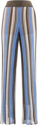 Nenette Femme, Pantalons, Multicolore, Taille: 42 FR Wide Knit Pantalons