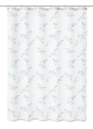 Kleine Wolke Duschvorhang Birdie, 180 x 200 cm, wei&szlig;