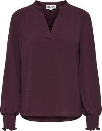 Only Femme V-Neck Onlmette T-Shirt &Agrave; Col en V Ls Smock Top Noos WVN, Chocolat, XS EU