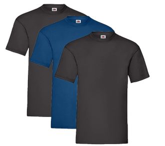 Fruit Of The Loom Classic T-Shirt Value Weight auch Farbsets S M L XL XXL 3XL 4XL 5XL Value Weight (5XL, 2X Schwarz + 1x Navy + 1HL Kauf Notizblock)