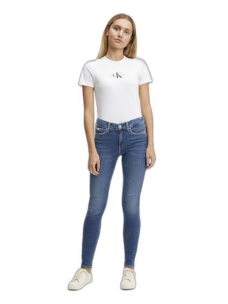 Calvin Klein Jeans Calvin Klein Damen Jeans Hose Mid Rise Skinny Fit, Blau (Denim Dark), 28W/30L