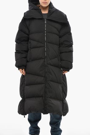 Bacon Lange Daunenjacke DOUBLE mit Frontrei&szlig;verschluss und Kapuze Bacon
