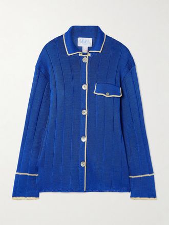 Calle Del Mar Haut En Mailles Côtelées - Bleu