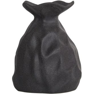Beliani Beliani - Blumenvase Schwarz aus Steinzeug 31 cm Minimalistisches Design Wasserdicht Wohnaccessoires Vase Dekovase f&uuml;r Blumen