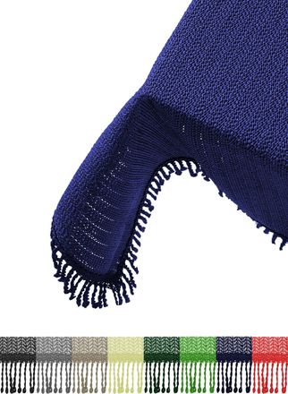 Brandsseller Gartentischdecke 110x140 cm Tischdecke mit Fransen Outdoor Tischtuch rechteckig Weichschaum für Garten, Terrasse, Balkon wetterfest rutschfest - Blau