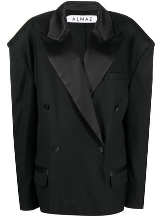 Almaz blazer oversize &agrave; boutonni&egrave;re crois&eacute;e - Noir