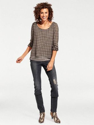 Heine Klassische Bluse Druck-Tunika Langarm