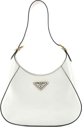 Prada Cleo Shoulder Bag Box Calf Medium hobo bag - Wei&szlig;