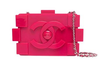 Chanel Pink Acrylic Lego Clutch on Chain
