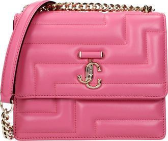 Jimmy Choo London Femmes Avenue Sac &agrave; Bandouli&egrave;re Cuir Rose/Rose Confetto