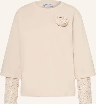 More & More More & More Sweatshirt Mit Spitze weiss