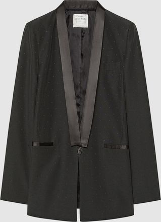 Forte_Forte Veste Vi/Wo Pois Jacquard Satin Collar Tuxedo Nero
