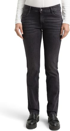 Tom Tailor Damen 1047849 TTLIVA Straight Jeans, 39420-Faded Black, 28W / 34L
