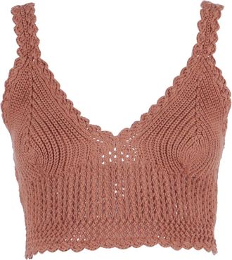 Ermanno Scervino Femme, Tops, Brun, Taille: 38 FR Top in Maglia