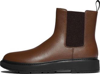 FitFlop Herren Skandi Mens Tumbled-Leather Boots Chelsea-Stiefel, mokkabraun, 44.5 EU