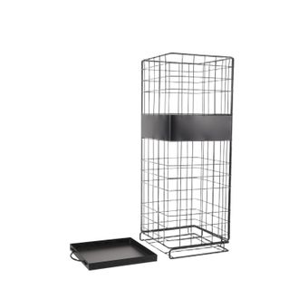 Cabilock Schirmst&auml;nder aus Metall mit Abnehmbarer Tropfschale Quadratischer Freistehender Regenschirmhalter f&uuml;r Eingangsbereich B&uuml;ro und Zuhause Schwarzer Drah