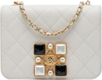 Chanel Sac bandouli&egrave;re vintage Chanel doccasion - Femme - Pre-owned - Blanc - Taille: ONE Size